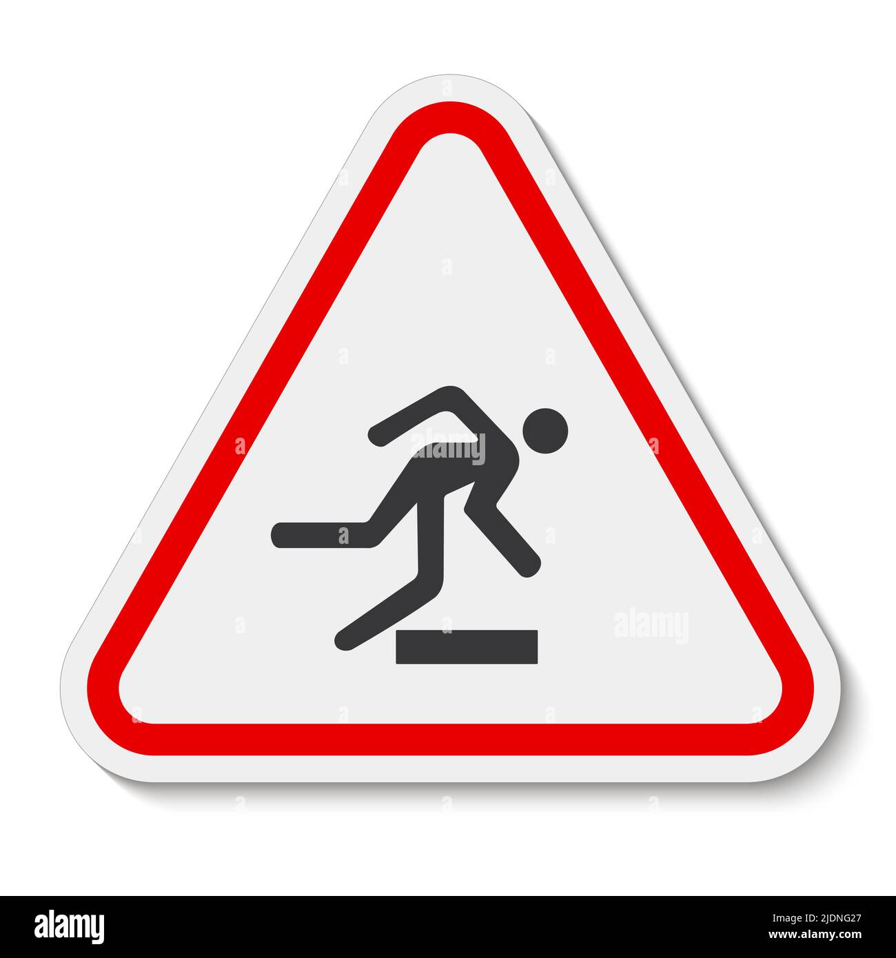 Attention obstacles symbole signe isoler sur fond blanc, vecteur ...