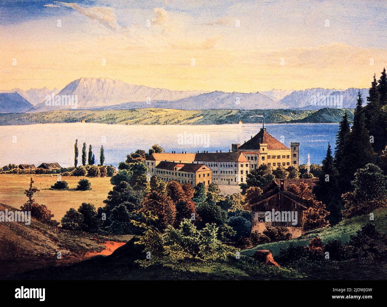 1850 environ : La résidence d'été de la famille ducale de WITTELSBACH ...