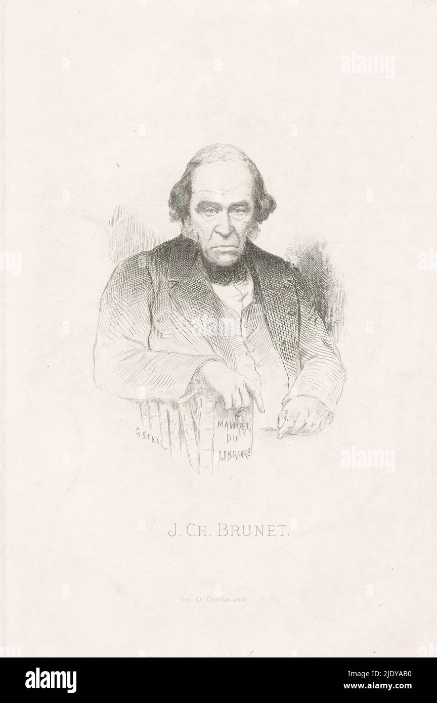 Portrait du bibliographe français Jacques Charles Brunet, J. CH. Brunet ...