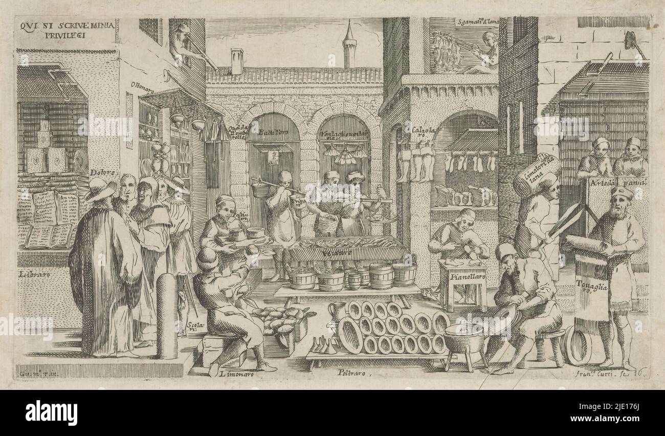 Artisans de Bologne, artisans de diverses professions travaillant dans ...