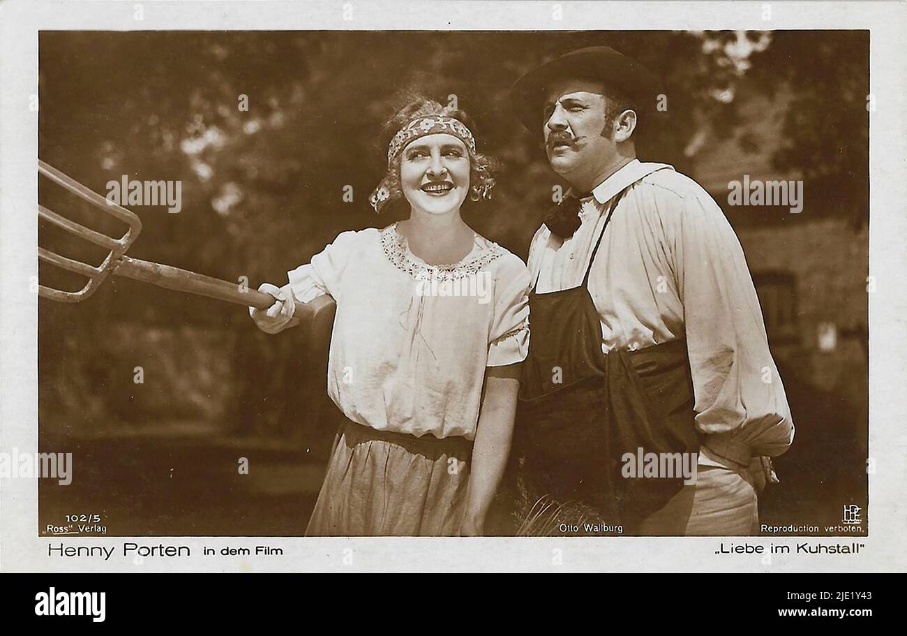 Portrait de Henny Porten et Otto Wallburg à Liebe im Kuhstall (1928) - cinéma allemand de l ...