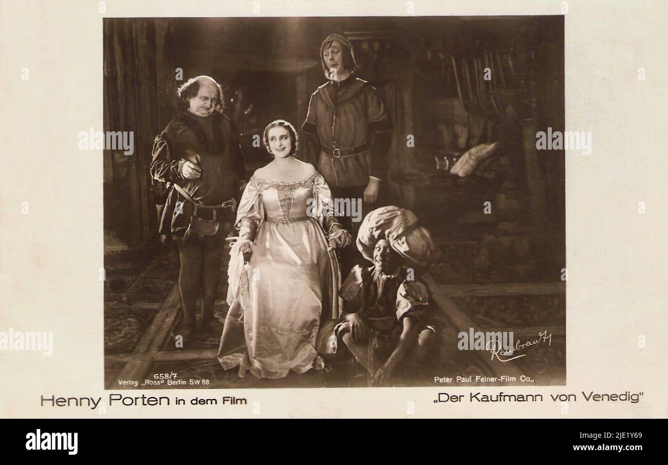 Portrait de Henny Porten in Der Kaufmann von Venedig (1923) - cinéma allemand de l'époque de ...