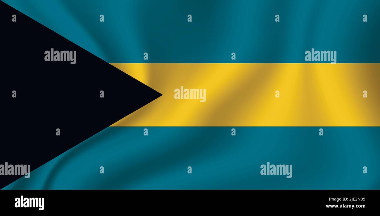Drapeau des Bahamas. Symbole national dans les couleurs officielles ...