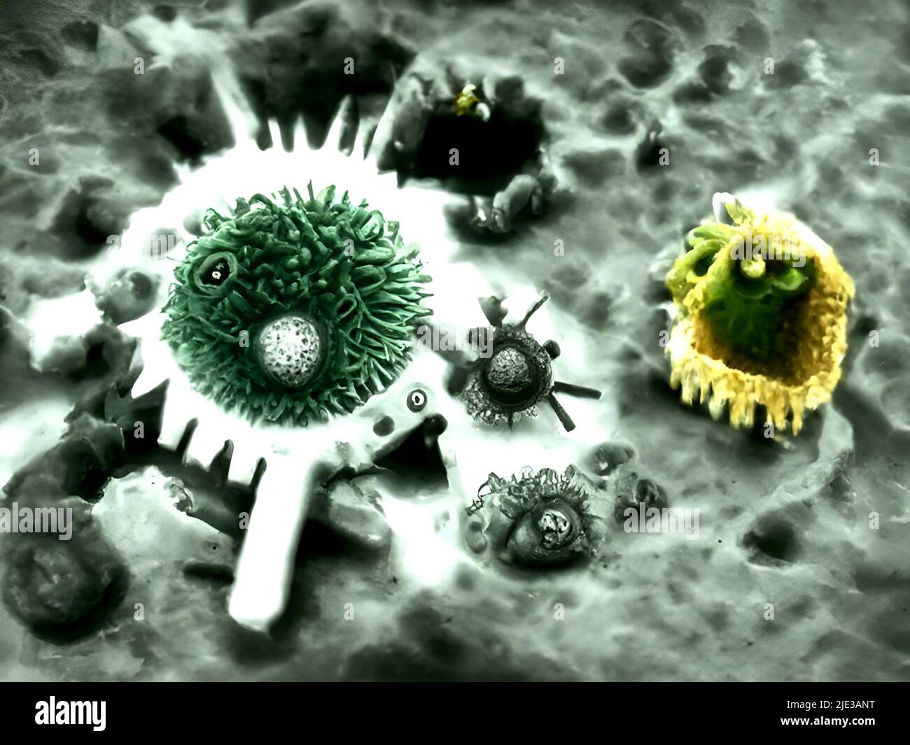 Bacteria under microscope Banque de photographies et d’images à haute ...