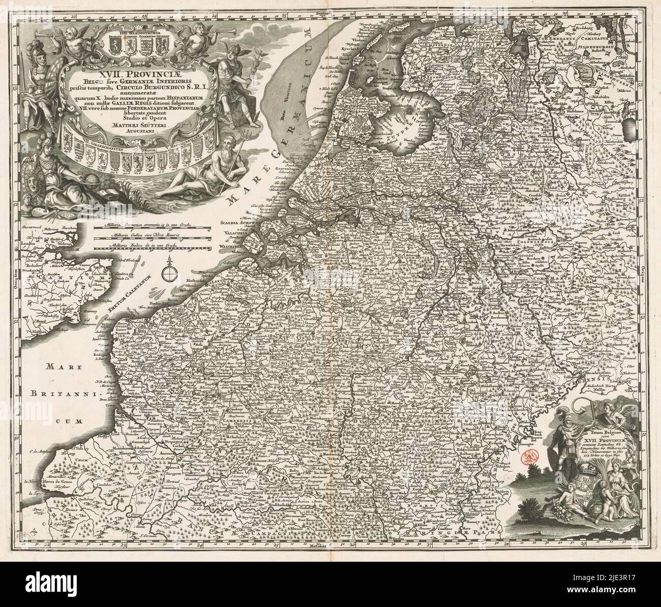 Carte des dix-sept provinces, XVII provinciae Belgii sive Germaniae ...
