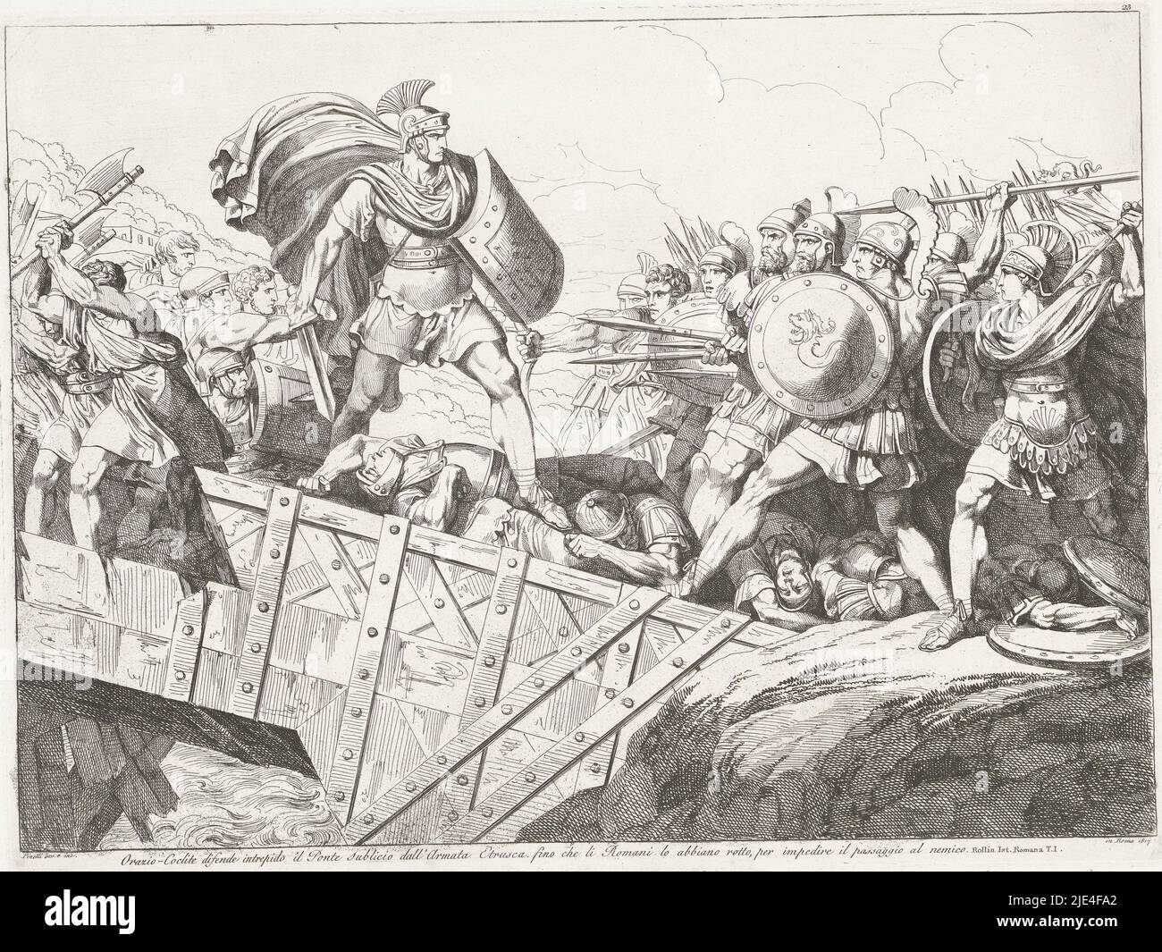 Horatius Cocles défend les Pons Sublicius, Bartolomeo Pinelli, 1817 ...