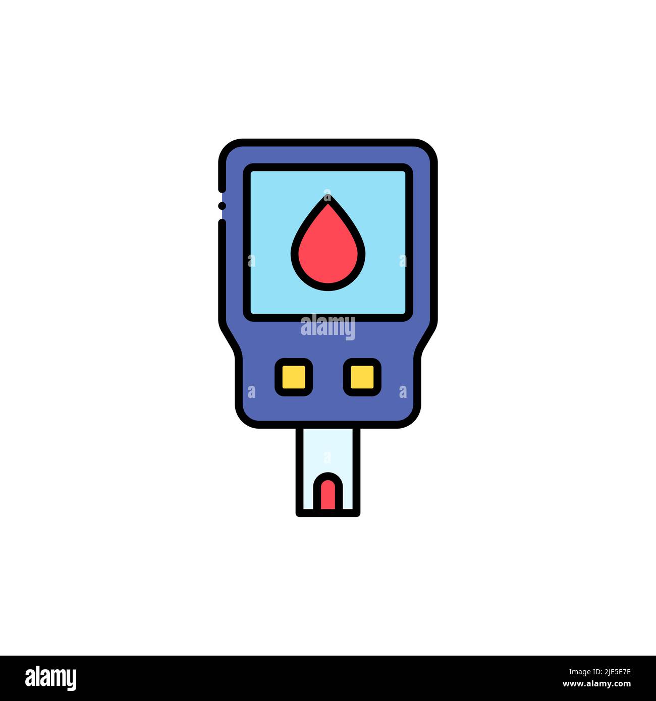 Icône vecteur de glucometer. Affiche plate de couleur remplie pour le ...