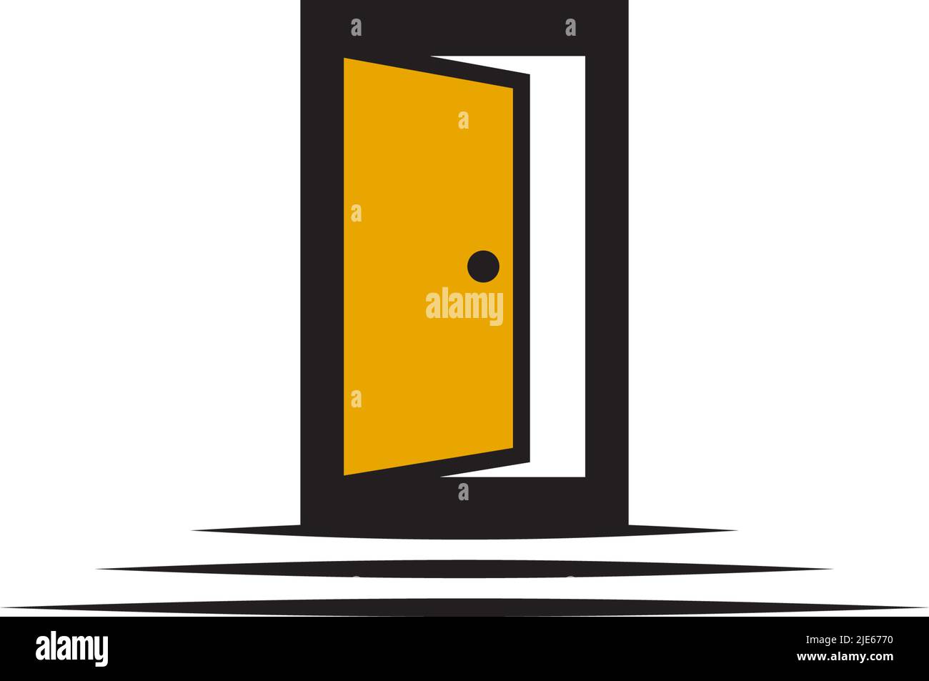 Modèle d'illustration vectorielle de la conception du logo de porte ...