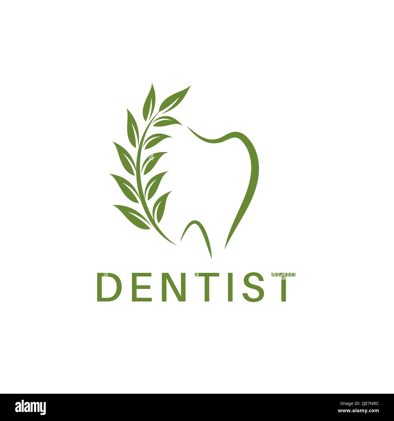 Design de logo dentaire, nature avec symbole de feuille vert, dentiste ...