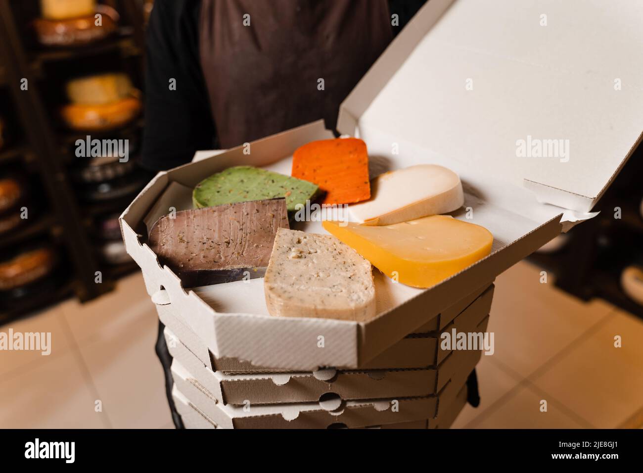 Mélange de jeune Gouda, jeune chèvre, fromage de lavande et fromages de ...