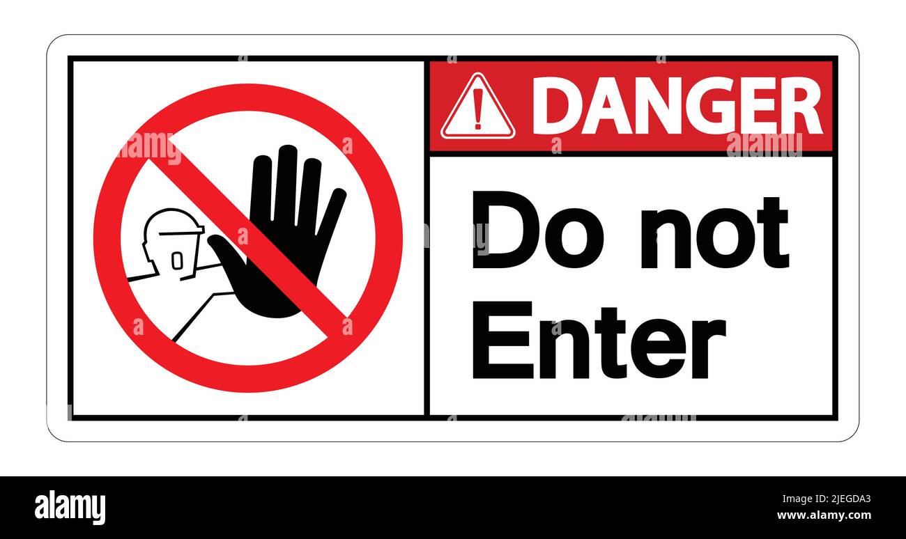 Danger ne pas entrer le symbole isoler sur fond blanc,Illustration ...