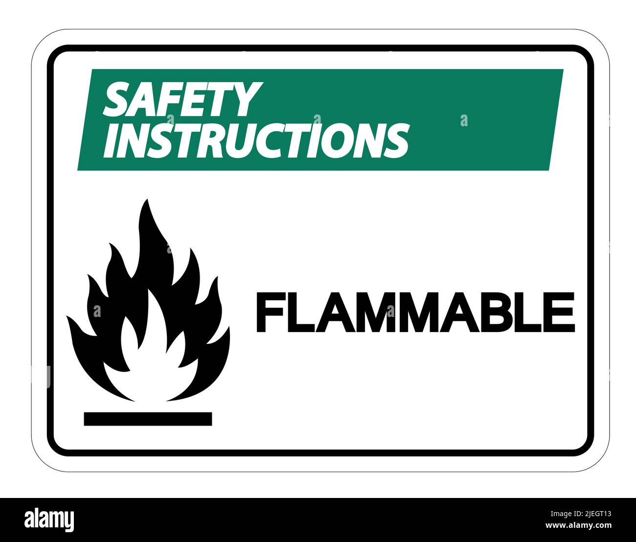 Consignes de sécurité symbole inflammable isoler sur fond blanc ...