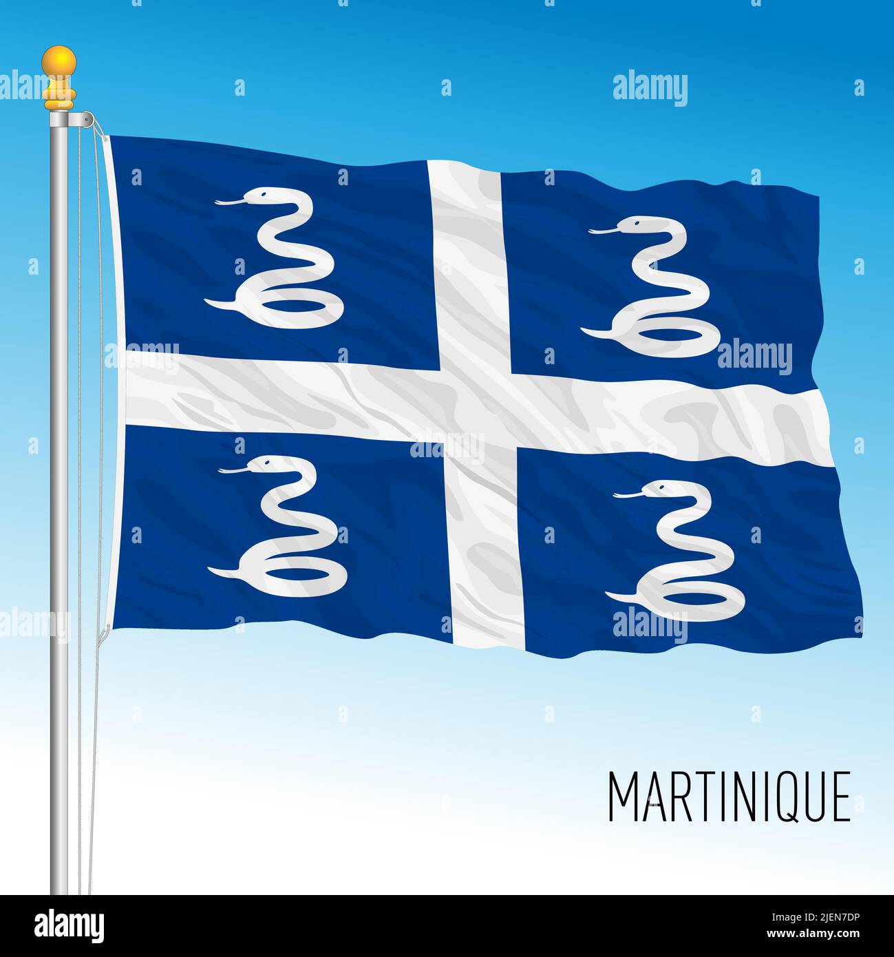 Drapeau régional de la Martinique, France, pays des caraïbes, illustration vectorielle Image ...