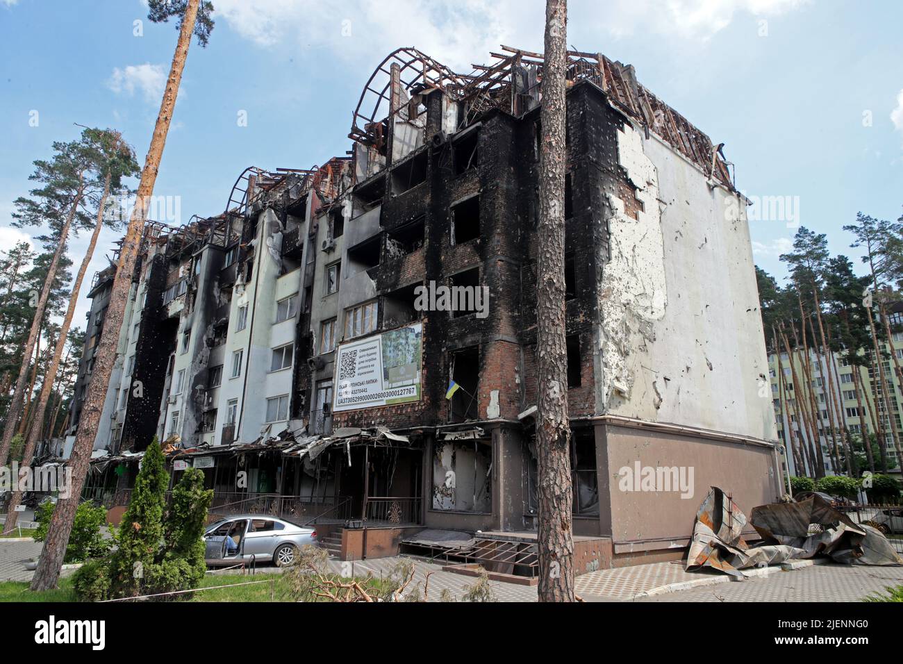 RÉGION DE KIEV, UKRAINE - 27 JUIN 2022 - destruction causée par des ...