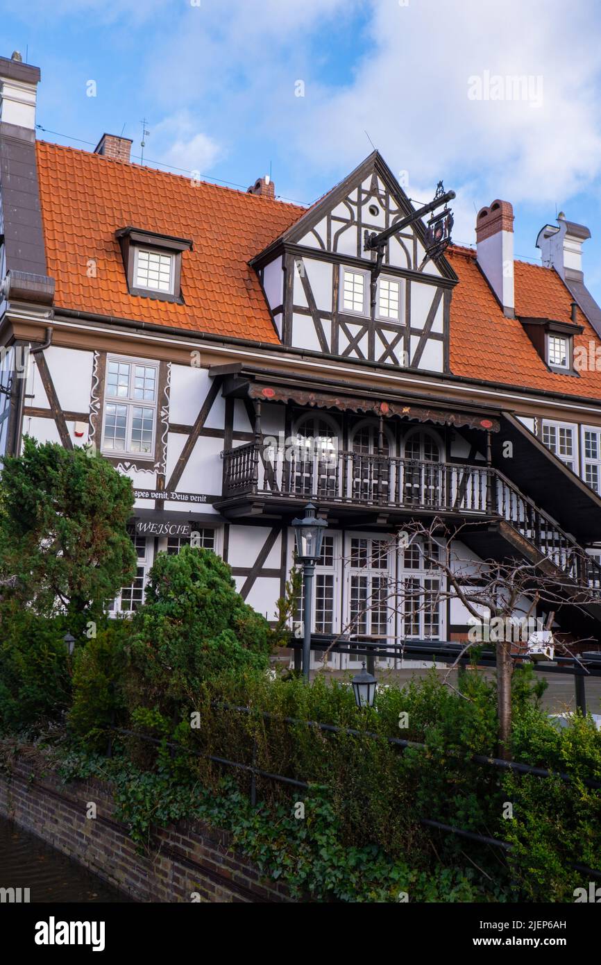 Ancienne architecture de la vieille ville de Gdansk en Pologne. Belles ...