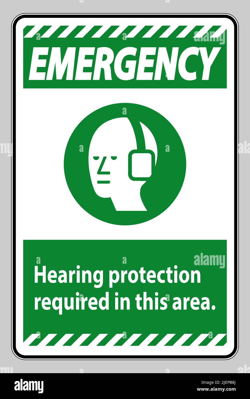 Panneau EPI d'urgence protection auditive obligatoire dans cette zone ...
