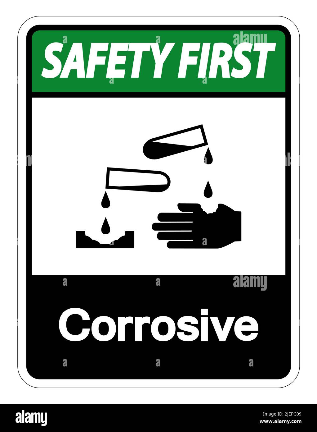 Corrosive safety symbol Banque d'images vectorielles - Alamy