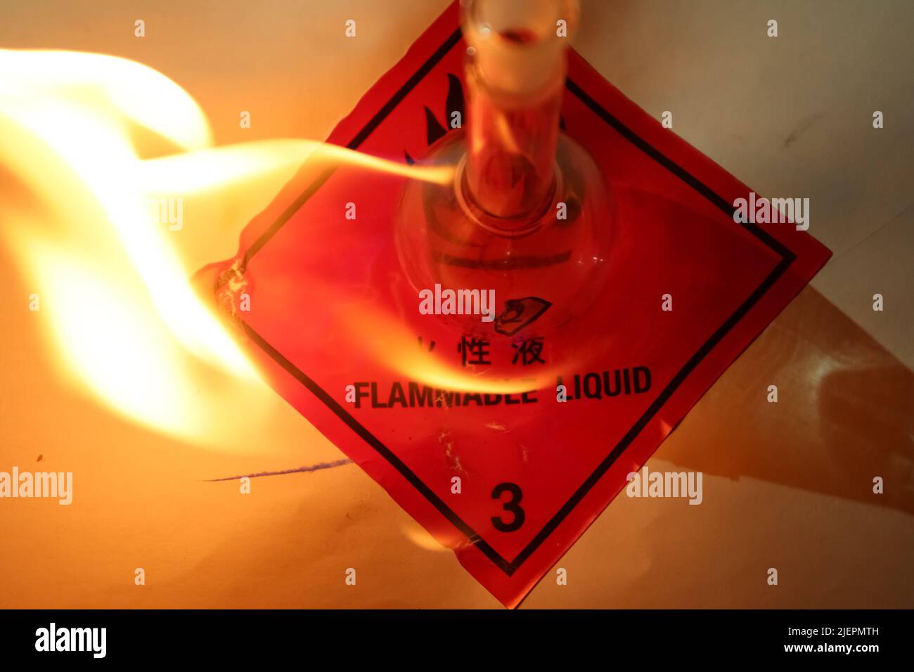 Flammable warning sign Banque de photographies et d’images à haute ...