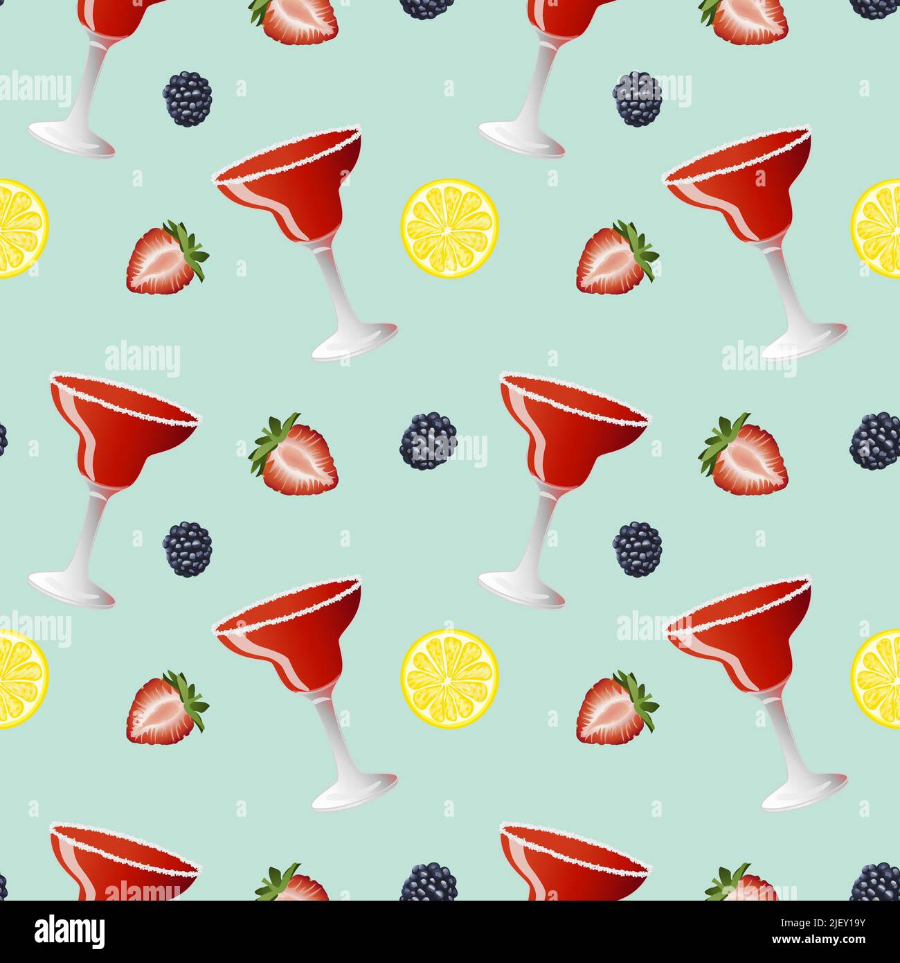 Fraise margarita tequila Banque d'images vectorielles - Alamy