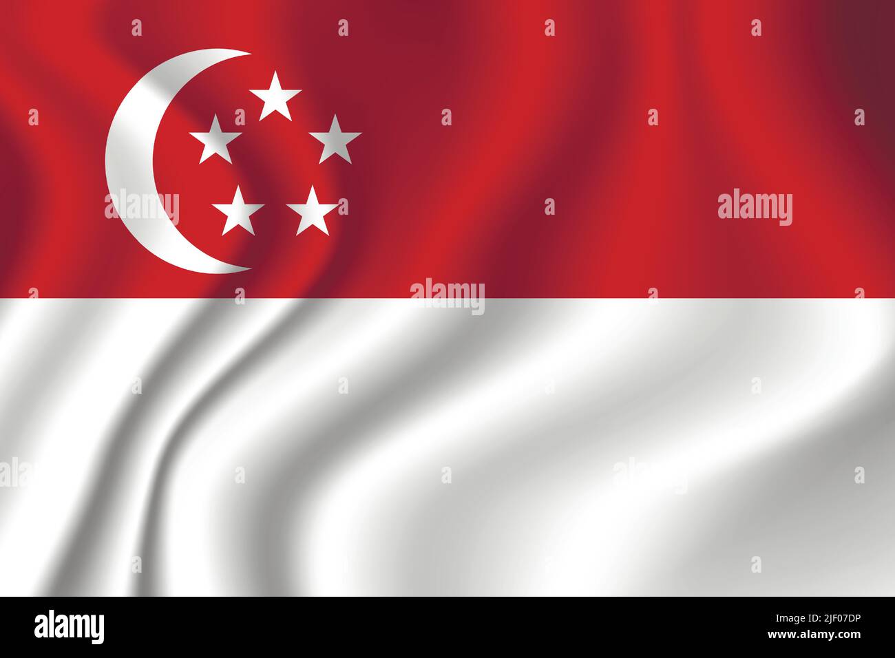 Drapeau de Singapour. Symbole national dans les couleurs officielles ...