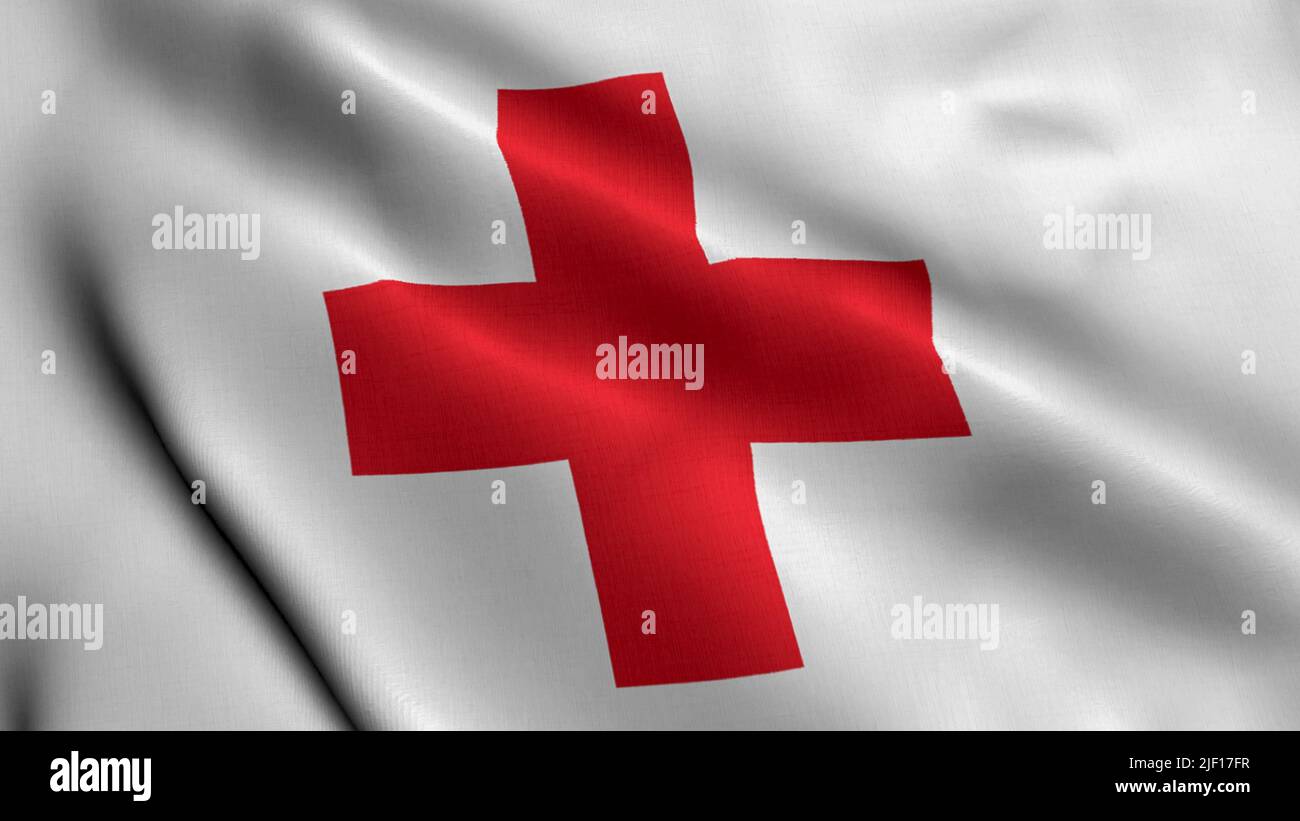 Le drapeau du mouvement international de la Croix-Rouge et du Croissant ...