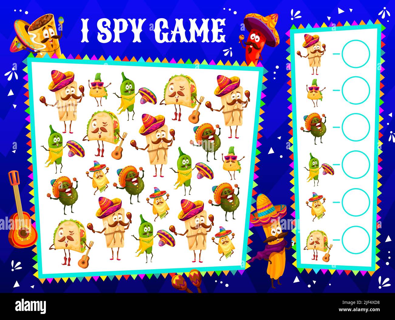 Feuille de travail de jeu d'enfants I SPY avec personnages de la ...