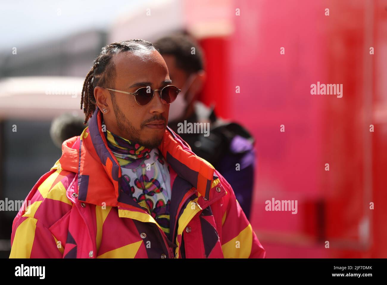 Mercedes lewis hamilton paddock day circuit silverstone Banque de ...