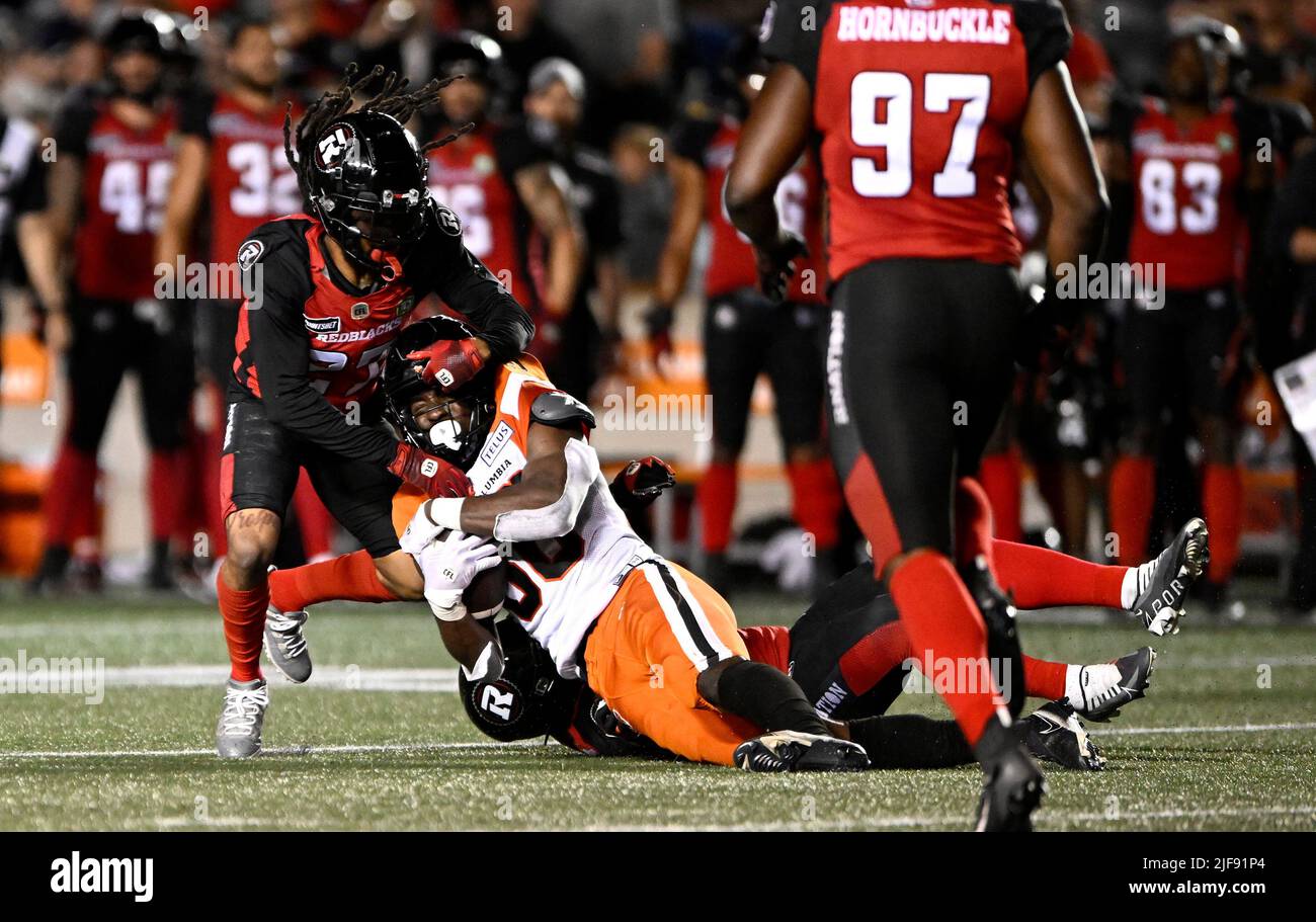 30 juin 2022, Ottawa, ON, CAN: Ottawa Redchnins dos défensif Sherrod ...