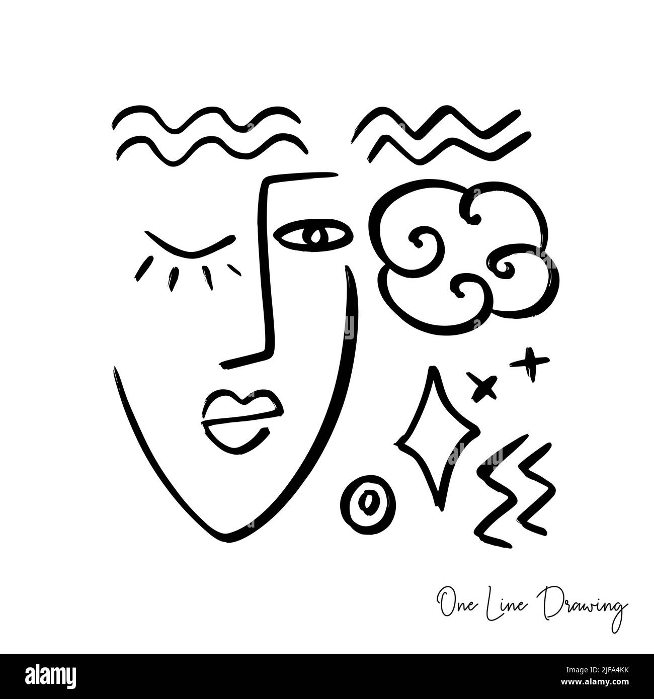 Visage stylisé Banque d'images détourées - Alamy