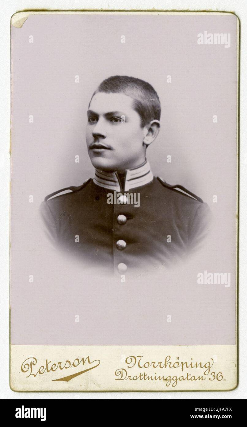Portrait de Karl Sandqvist, soldat du premier régiment de Grenadier ...