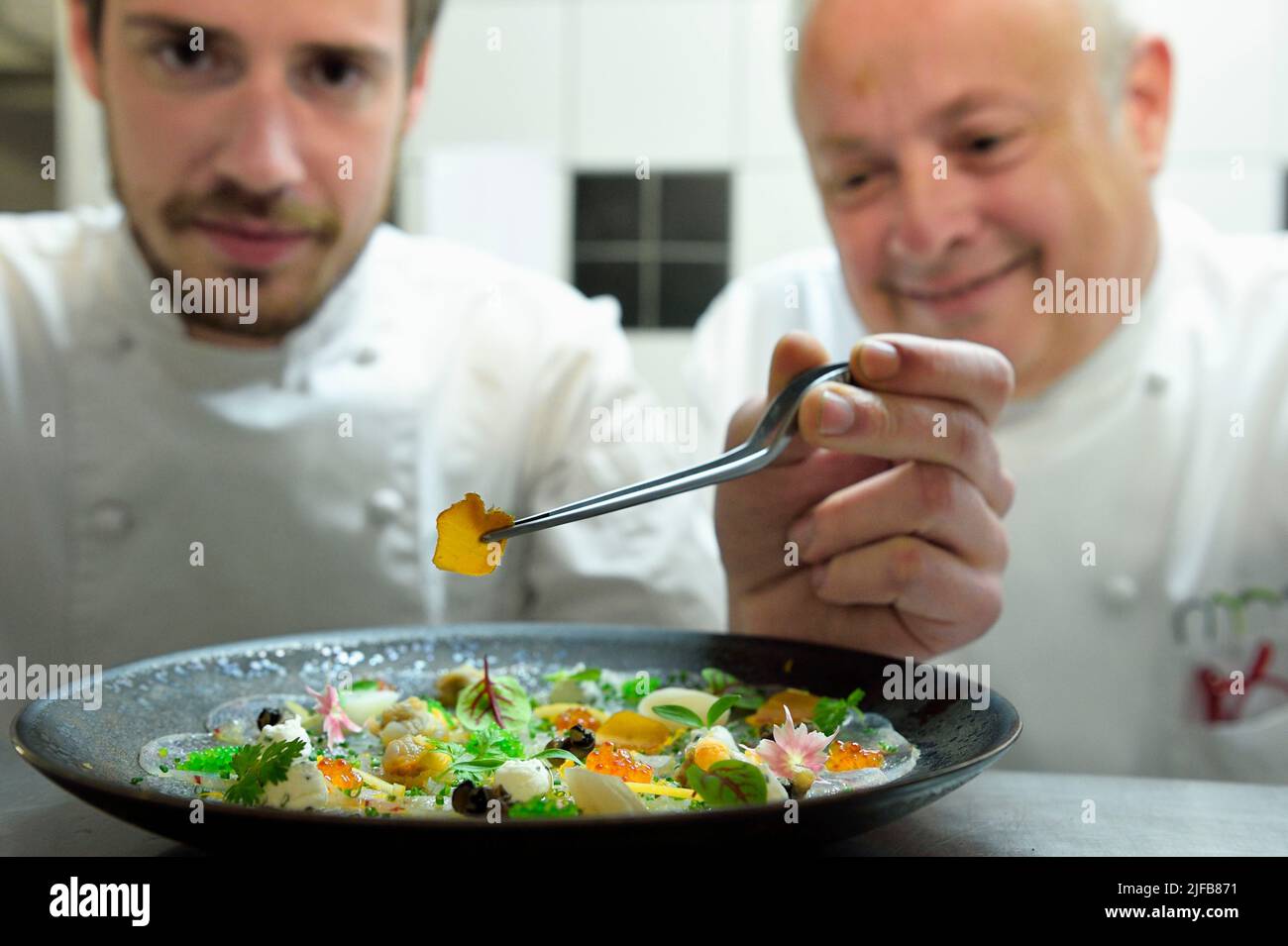 France, Charente, Bourg-Charente, restaurant la Ribaudière, chef étoilé ...
