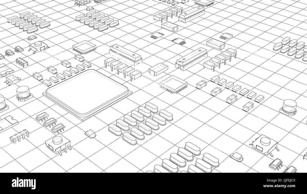 Carte de circuit électrique, divers circuits. Vecteur Image Vectorielle ...