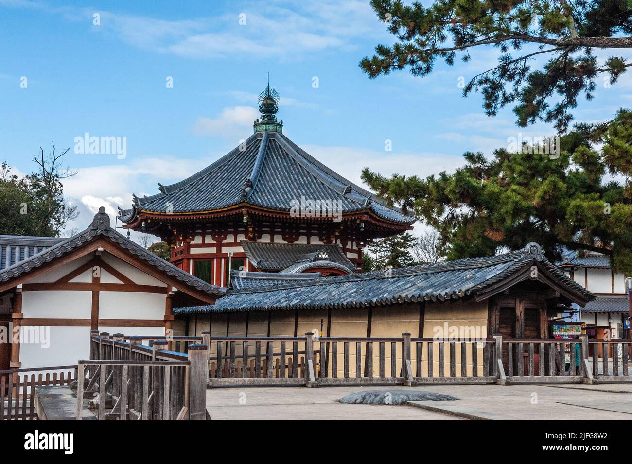 Nara, Japon - 5 janvier 2020. Détail d'un temple historique dans le ...