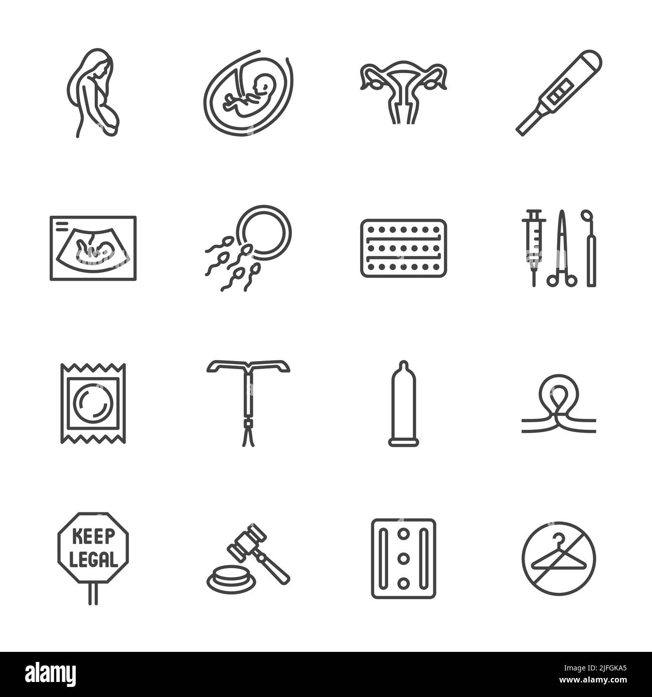 Ensemble d'icônes de ligne plate de la clinique d'obstétrique ...