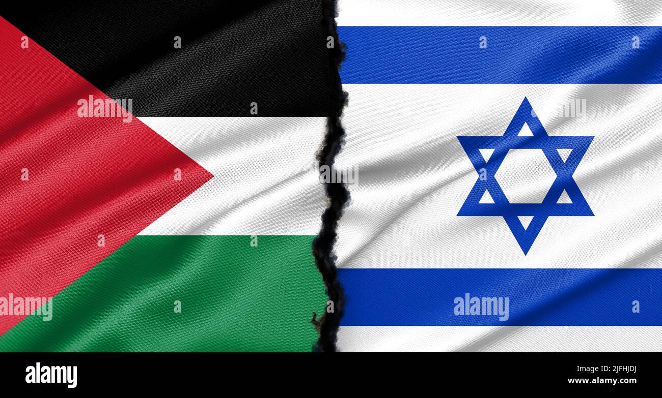 Drapeaux de la Palestine et d'Israël, Palestine contre Israël dans le ... Drapeaux de la Palestine et d'Israël, Palestine contre Israël dans le ...