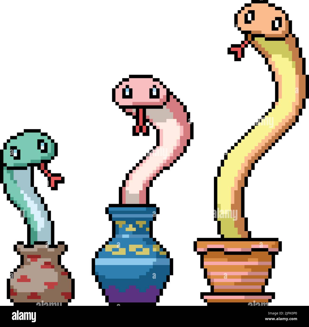 pixel art de serpent dans pot Image Vectorielle Stock - Alamy