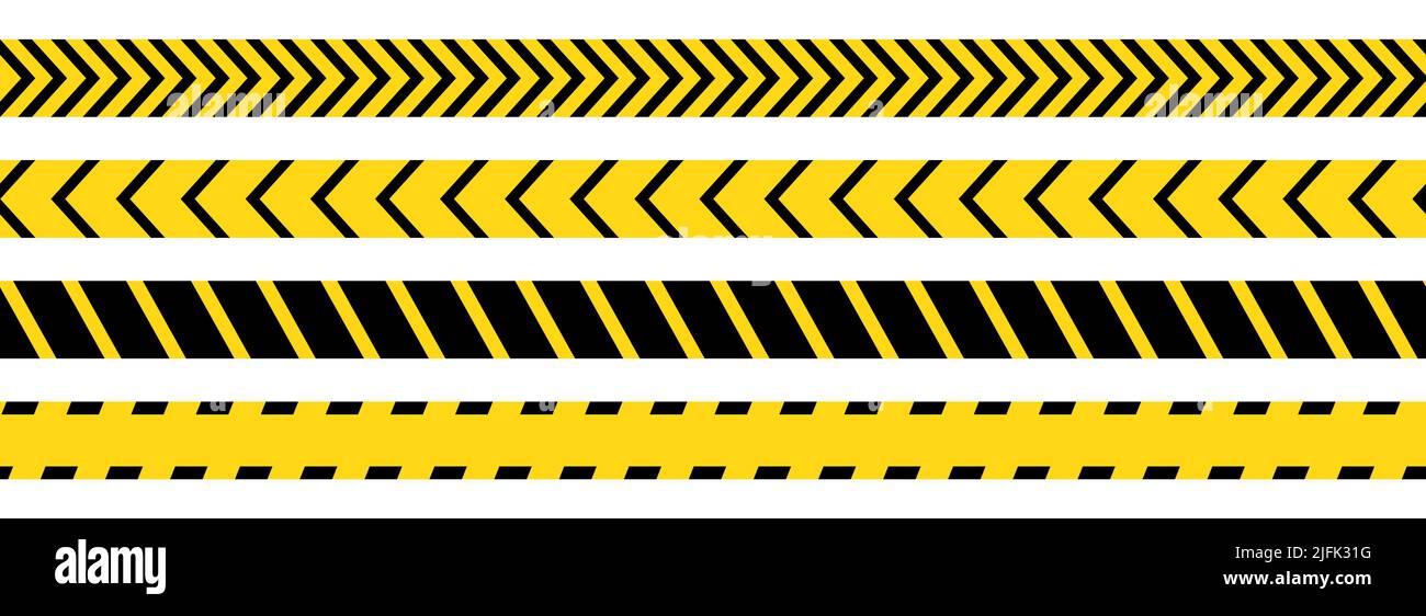 Attention, ruban de sécurité. Ruban de danger à bande noire jaune pour ...
