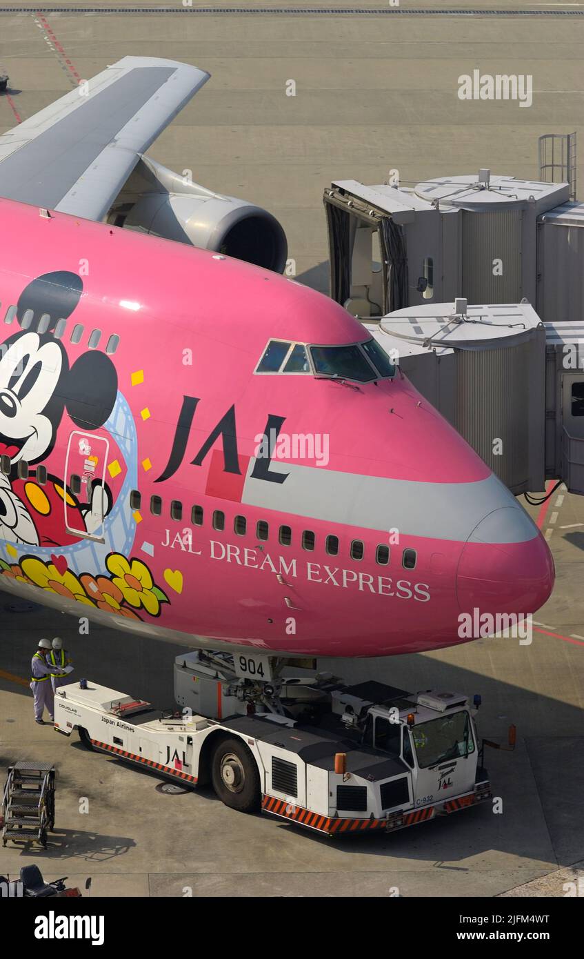 Le JAL Jumbo Jet pour commémorer Mikey Mouse et Disney World a été ...