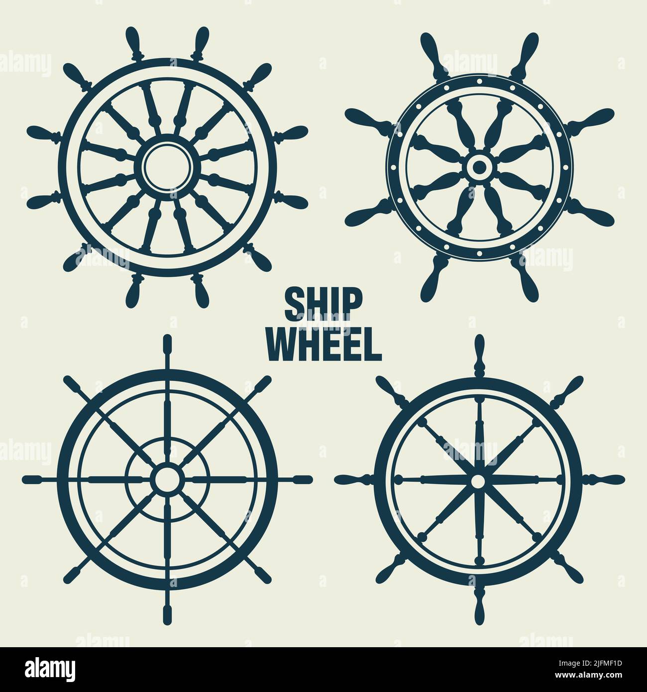 Collection de volants vintage.Navire, symbole roue rétro yacht.Icône de barre nautique.Élément ...