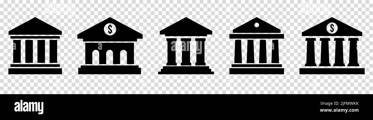 Ensemble d'icônes de vecteur de banque. Illustration vectorielle isolée ...