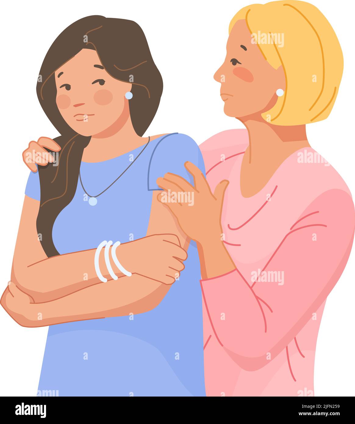 Désagrégation d'amis. Empathie personne réconfortant meilleur ami ...