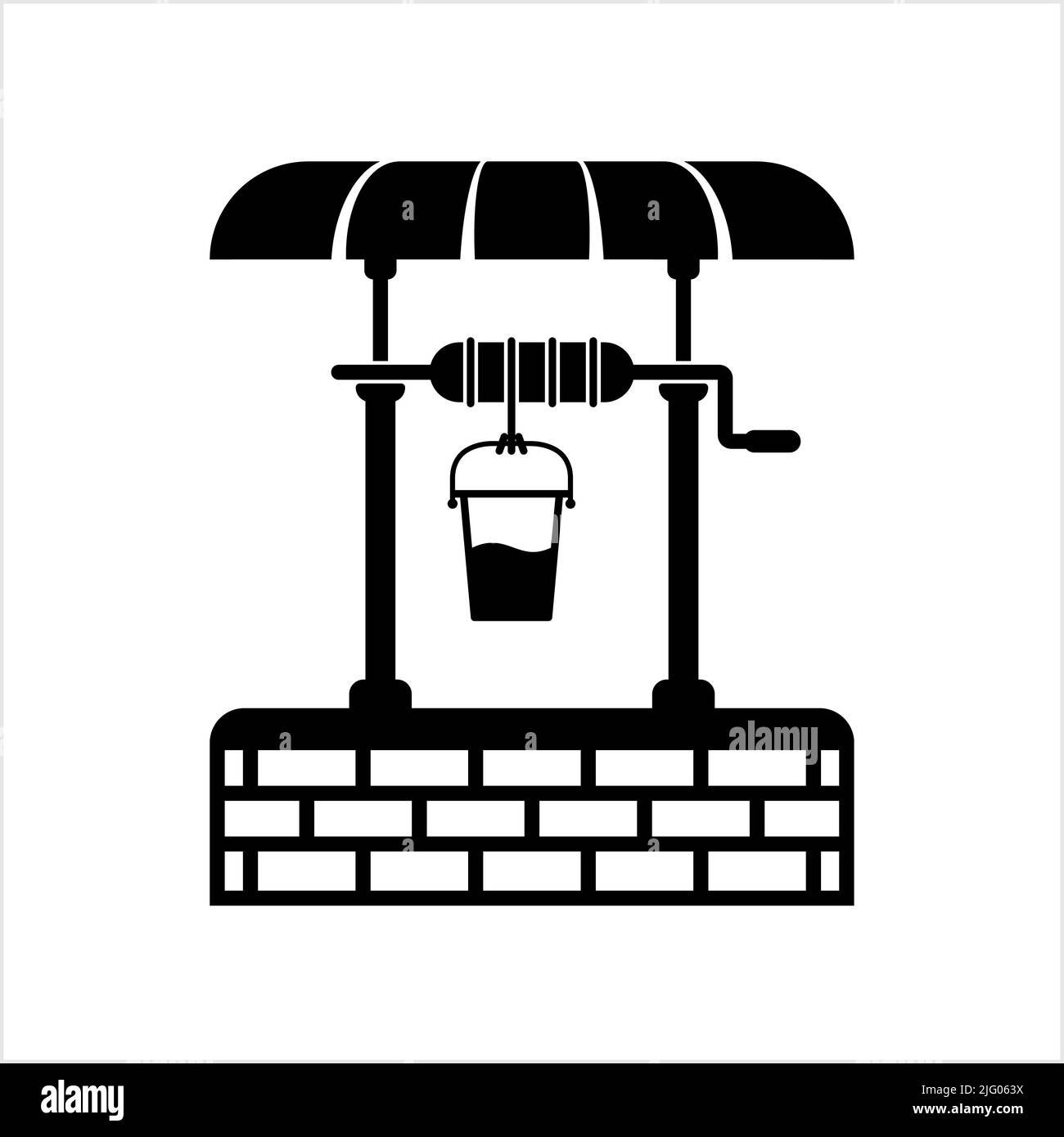 Icône de puits d'eau, icône de puits d'eau, icône de puits d'extraction d'eau souterraine ...