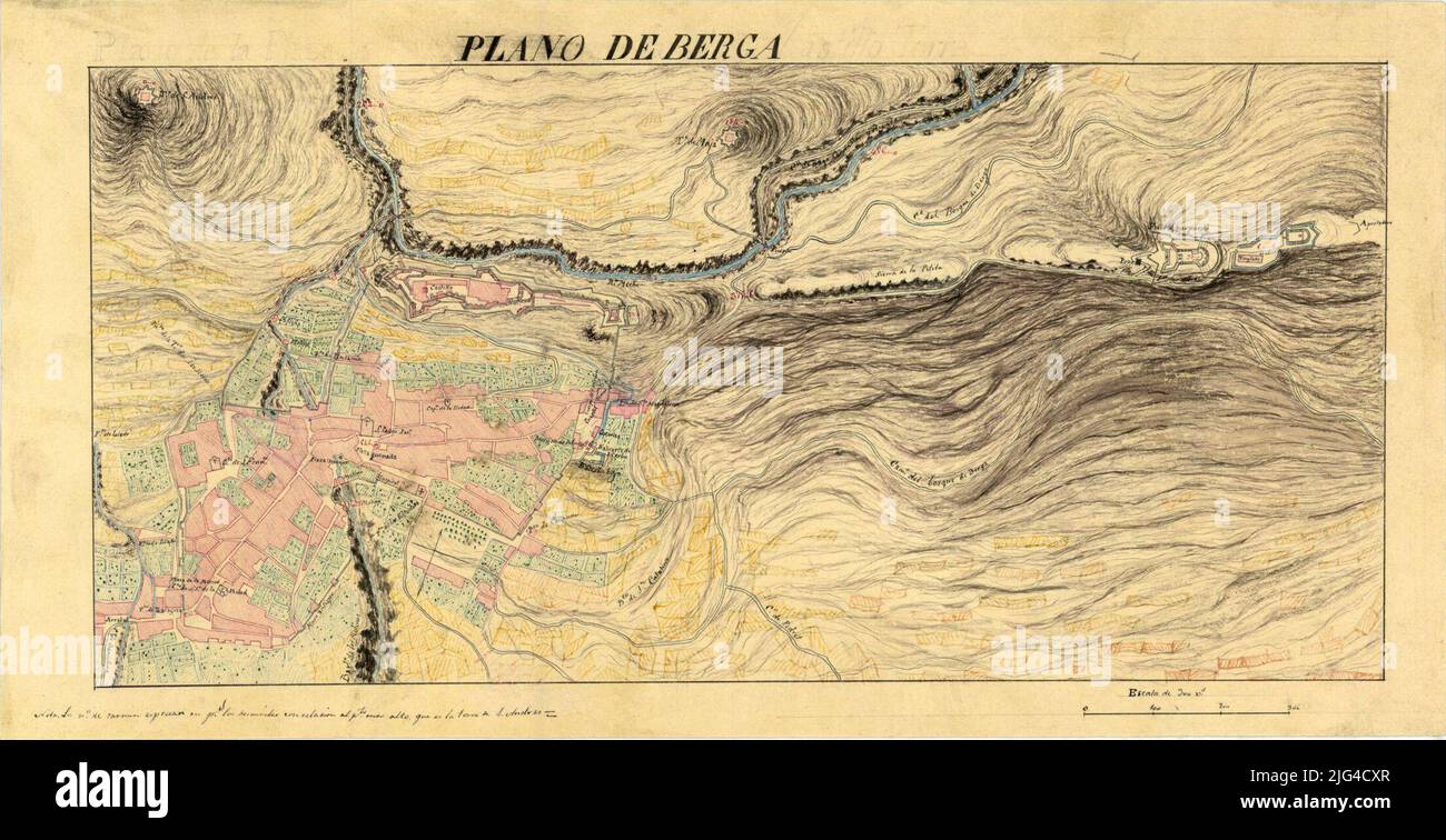 Berga plane [carte]. Il présente le plan de la ville de Berga dans la ...