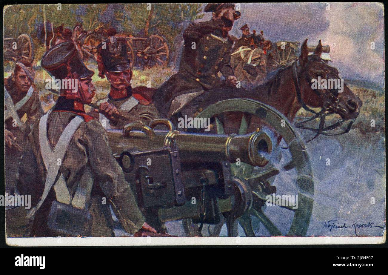 Carte postale avec reproduction de la boîte W. Kossak, 1915 ...