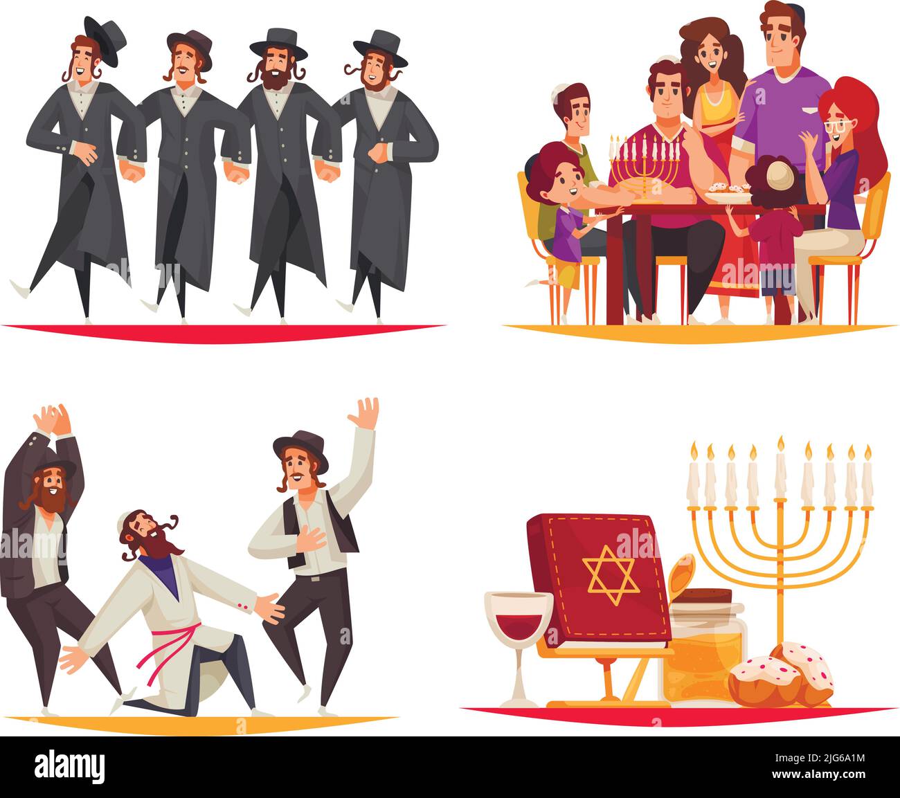 Fête juive hanukkah compositions de célébration ensemble avec Happy ...