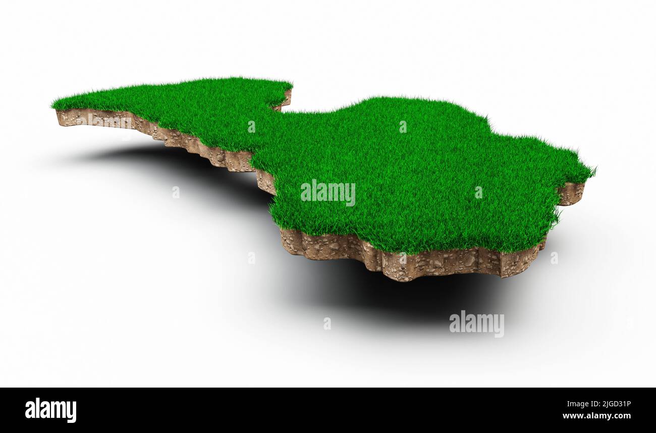 Une illustration de 3D de la Lettonie carte de la géologie du sol avec ...