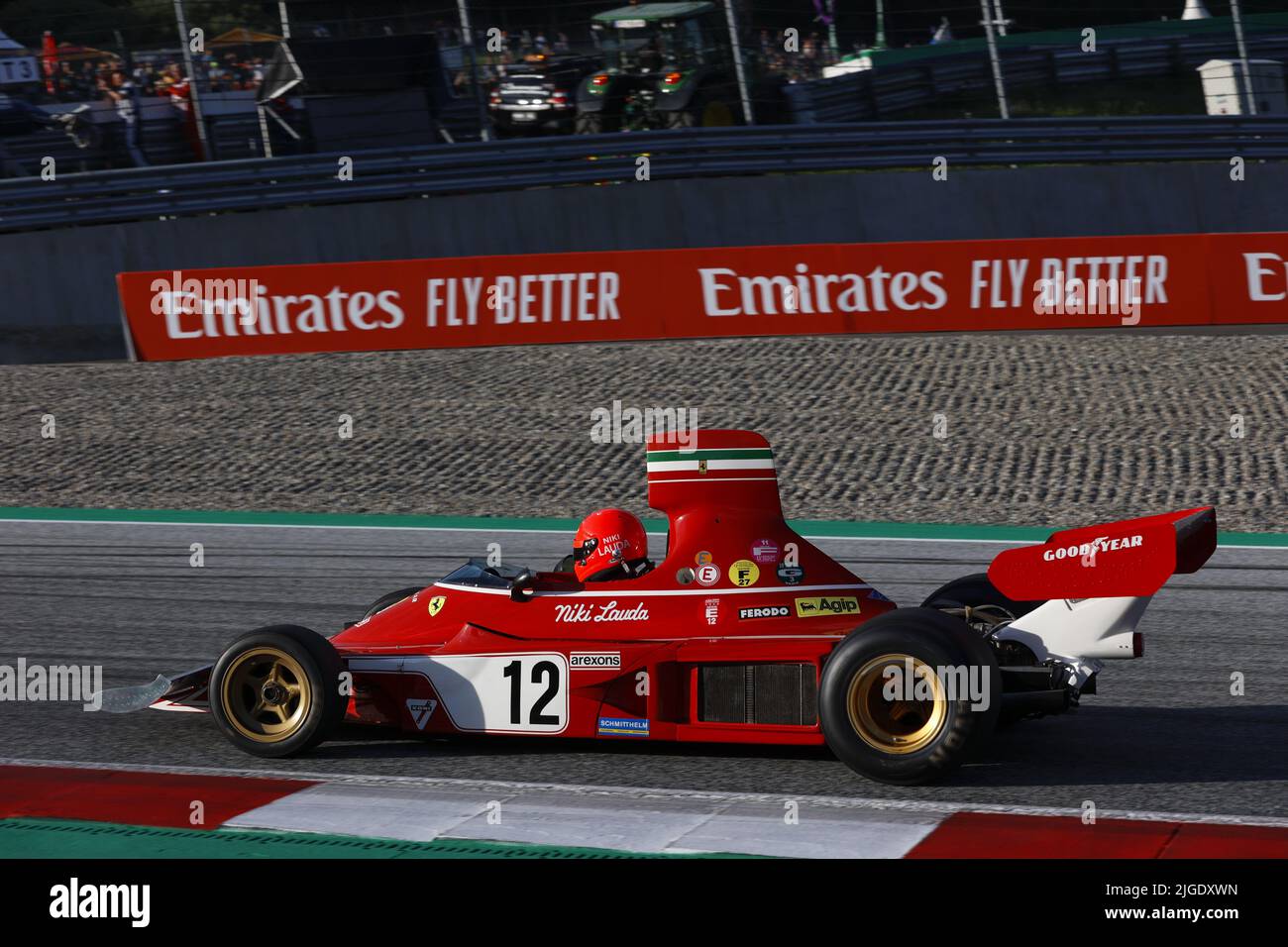 Mathias Lauda dans une Ferrari 312B3 de Niki Lauda, 1974, action ...