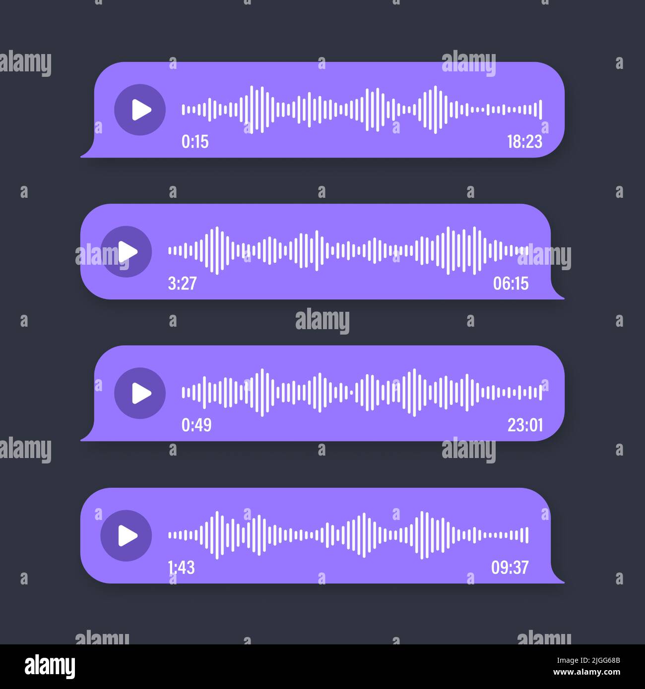 Voix, message audio, bulle vocale. Bloc de texte SMS. Discussion sur ...