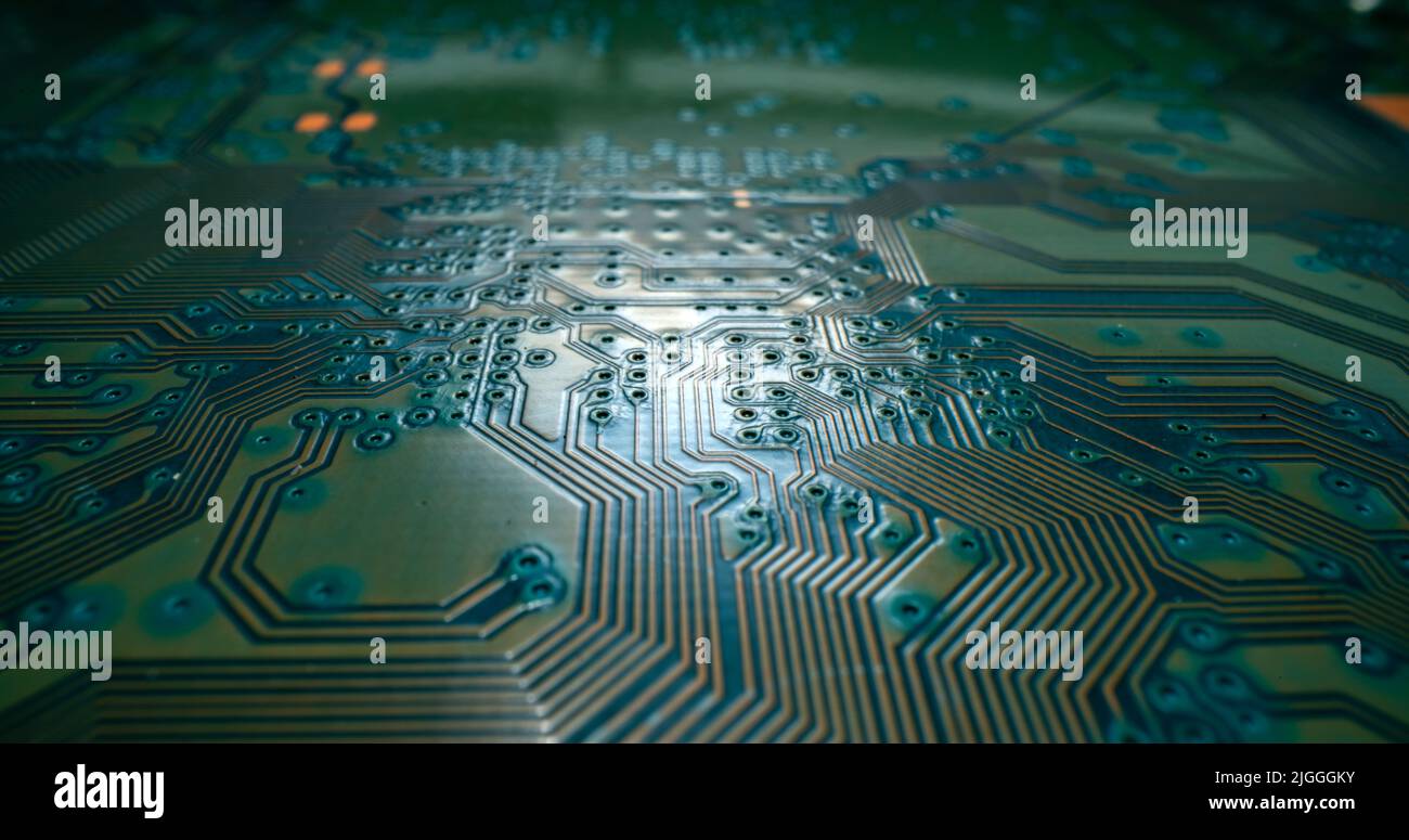 Carte électronique avec puce semi-conducteurs. Carte mère électronique ...