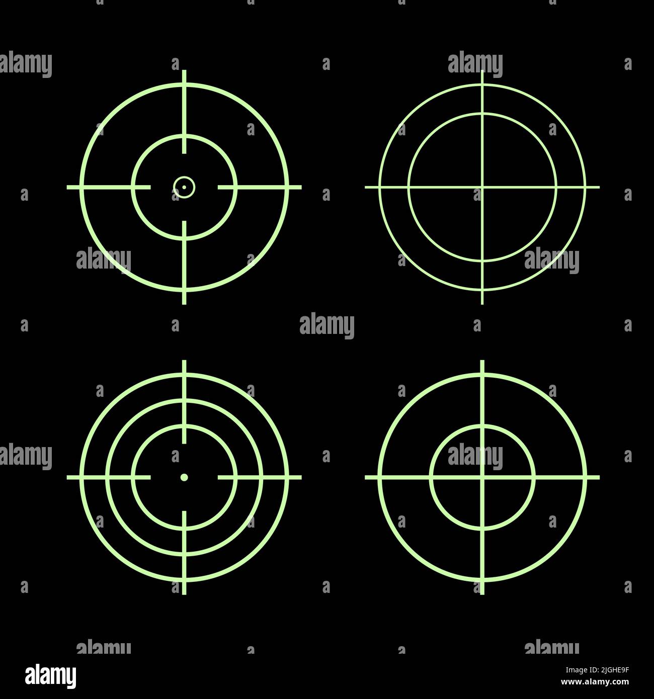 Ensemble de réticules vectoriels. Icônes de réticule pour fusil de ...